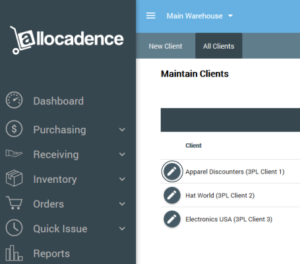 Customizing 3PL client billing – Allocadence Knowledge Base