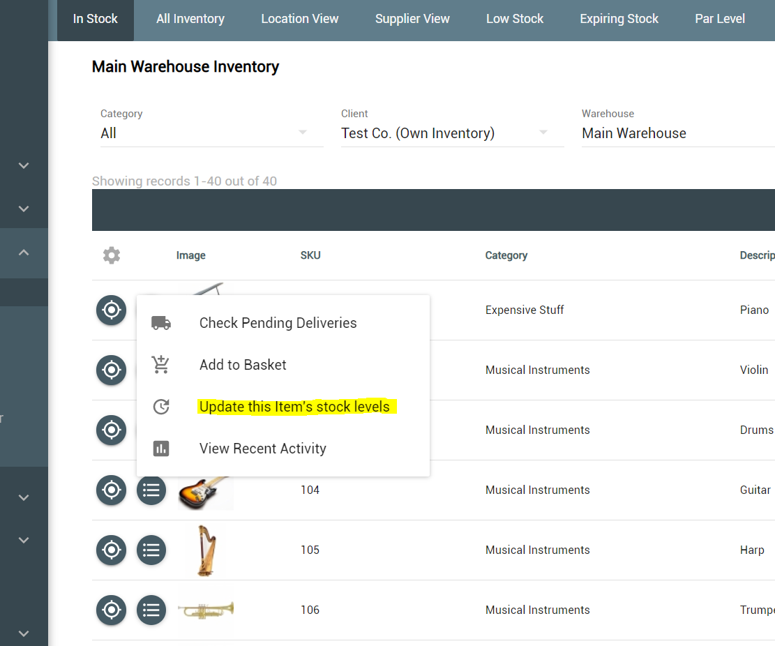 Adjust Inventory – Allocadence Knowledge Base